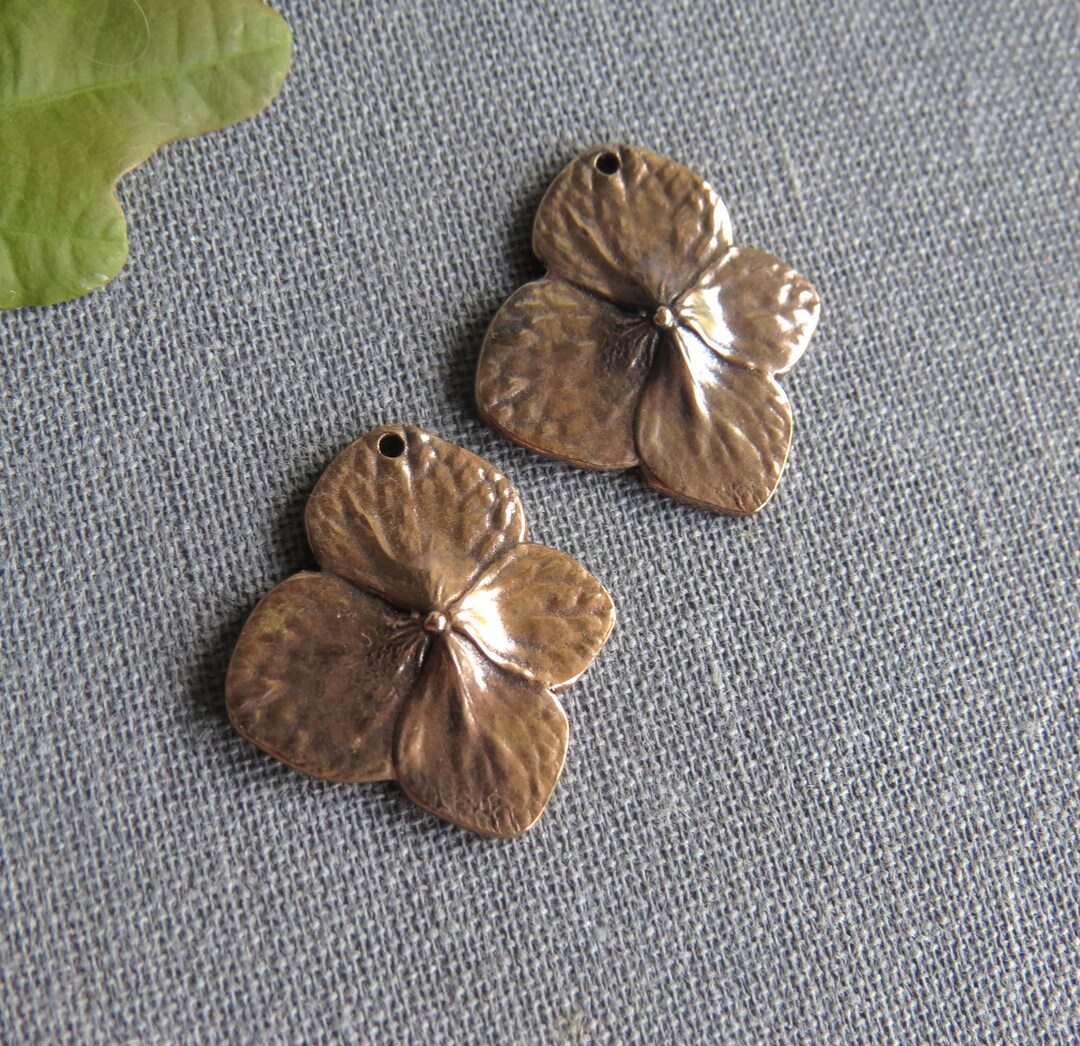 Hydrangea Charms, Hydrangea Pendant, Woodland Jewelry, Handmade ...