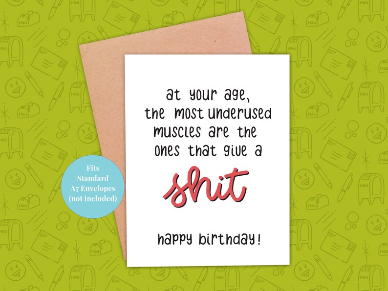 Digital Download Funny Birthday Card - Unused Muscles - Etsy