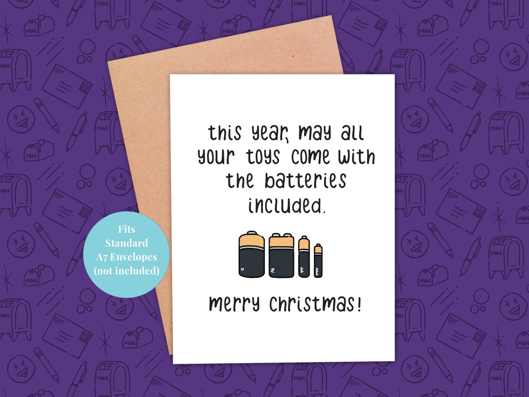 Funny Christmas Card, May All Your Batteries Be Included (PDF Download ...