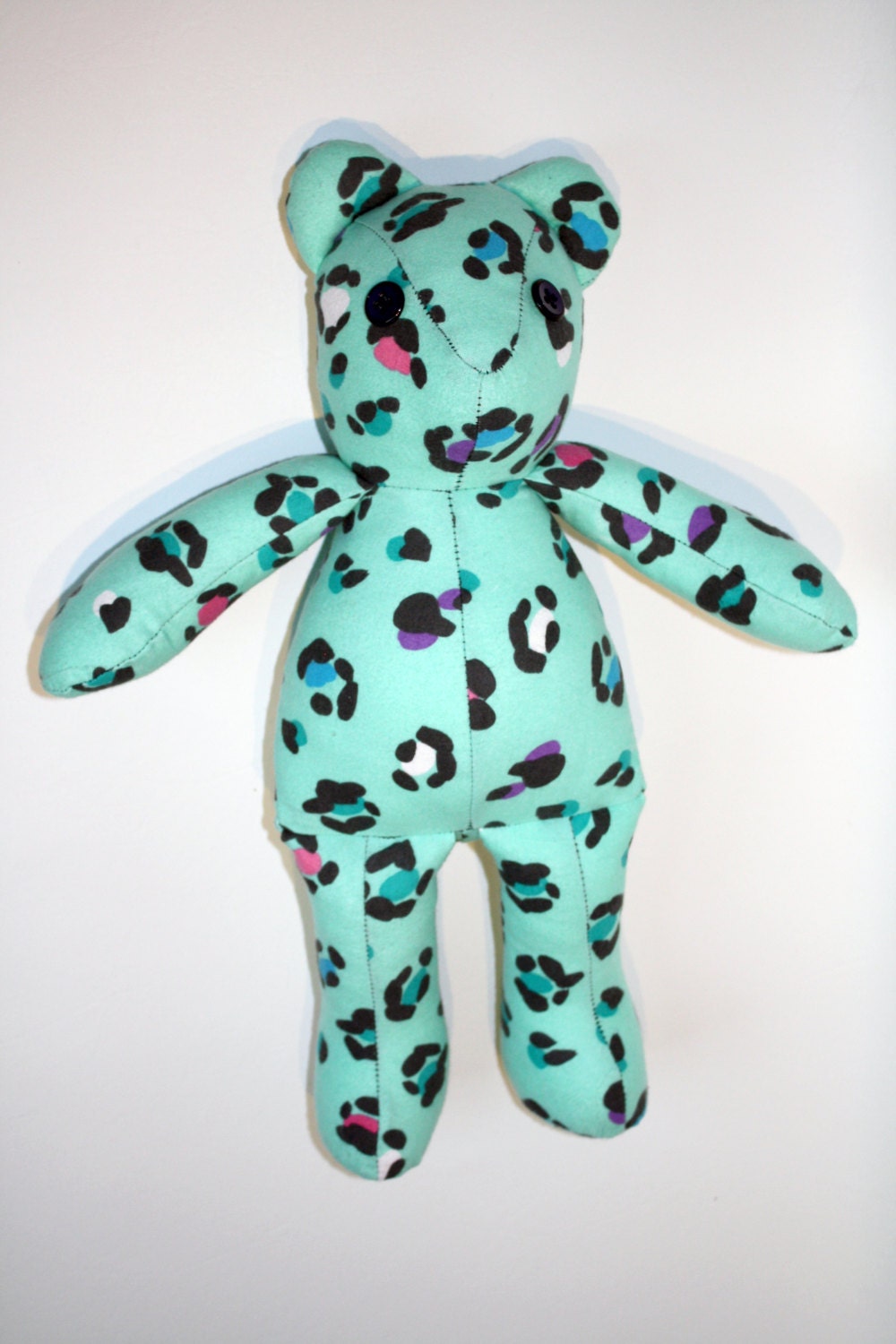 Teddy clásico con estampado de leopardo verde azulado - Etsy España