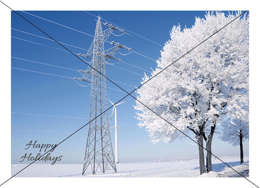 Pack of Ten: "serene Power" Transmission Tower, Wind Power Holiday ...