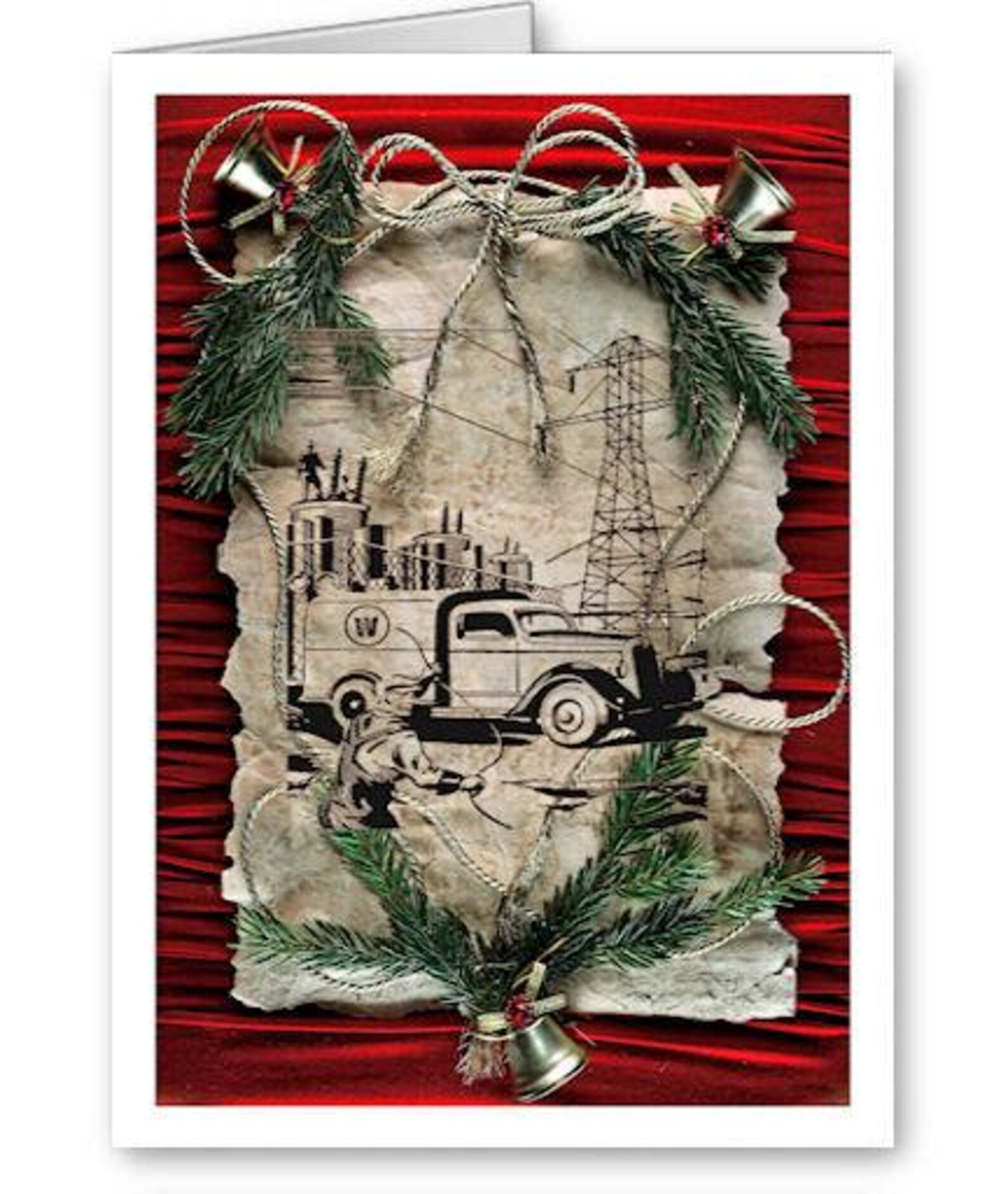 PACK OF 10: transmission Line Cowboys Linemen Christmas Greeting Cards ...