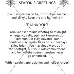 PACK OF 10: "transmission Line Cowboys" Linemen Christmas Greeting ...