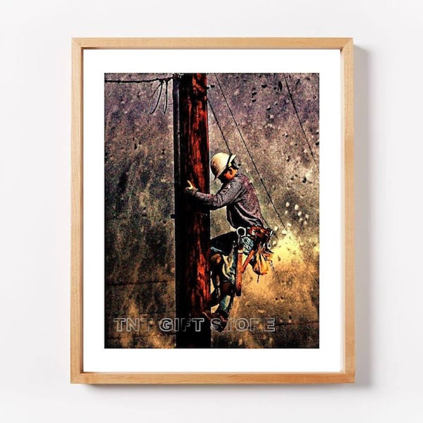 Lineman Wall Art - Etsy