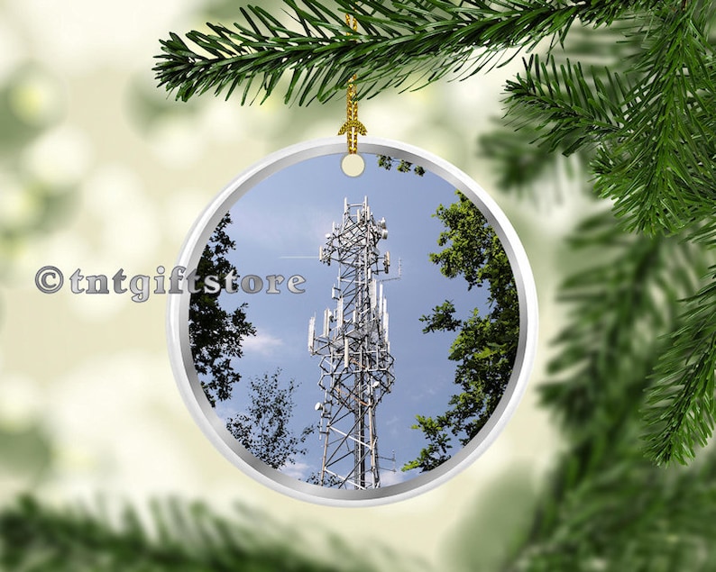 Communications Cell Tower Climber or Tech Ceramic Christmas Tree ...