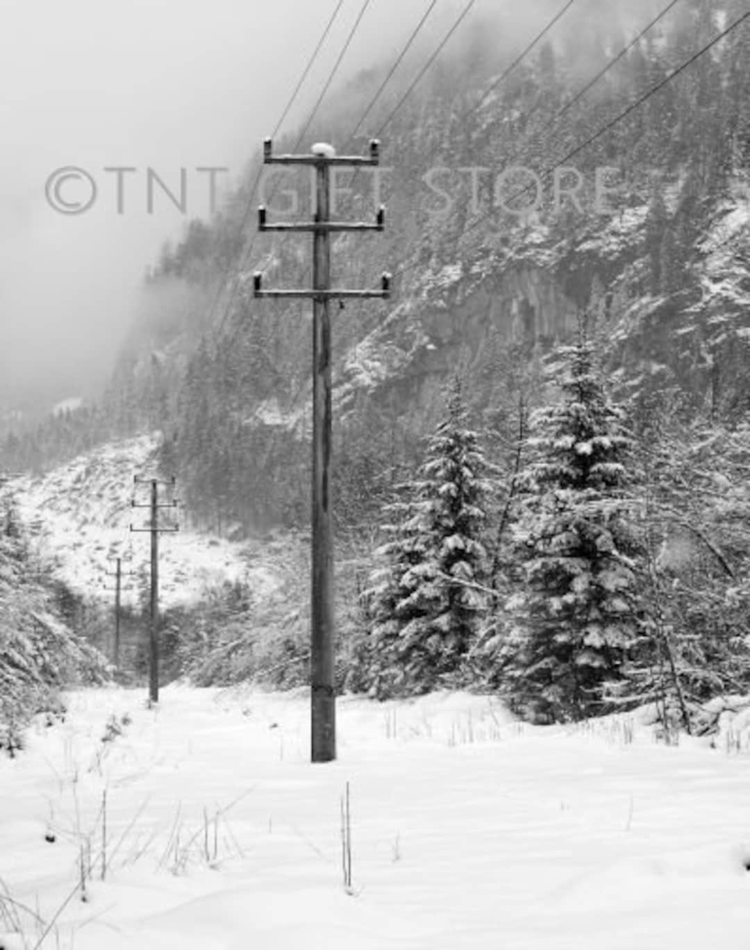 Poles of Winter -- Power Lineman Art Print Poster - Electric Lineman ...
