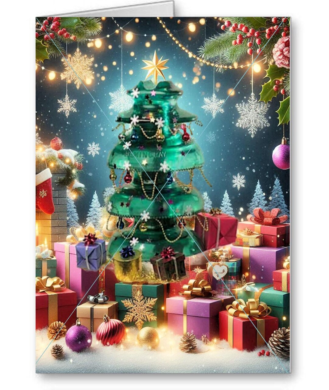 PACK OF 10: Hemingray Insulators Beautiful Holiday Christmas Greeting ...