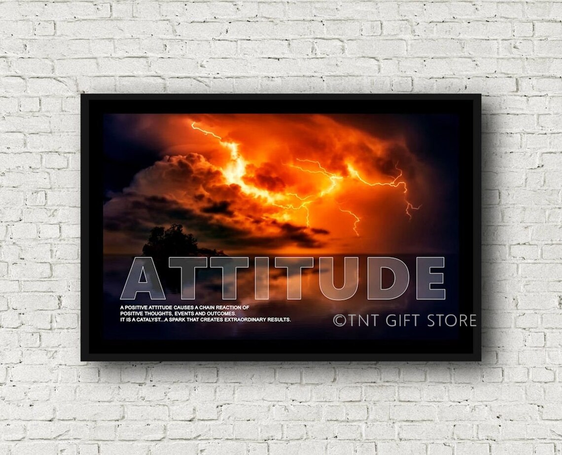 Positive Attitude Art Print - Motivation Poster 11x17 or 13 X 19- Ready ...