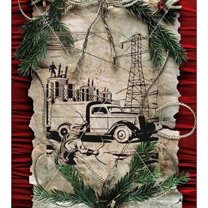 PACK OF 10: "transmission Line Cowboys" Linemen Christmas Greeting ...