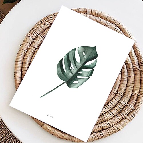 Tropical Print Monstera Print Dorm Decor Tropical Leaf - Etsy
