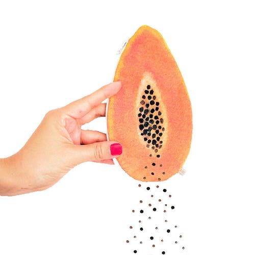 Papaya: Vanity Case Papaya Bag for Cosmetics Change Purse - Etsy