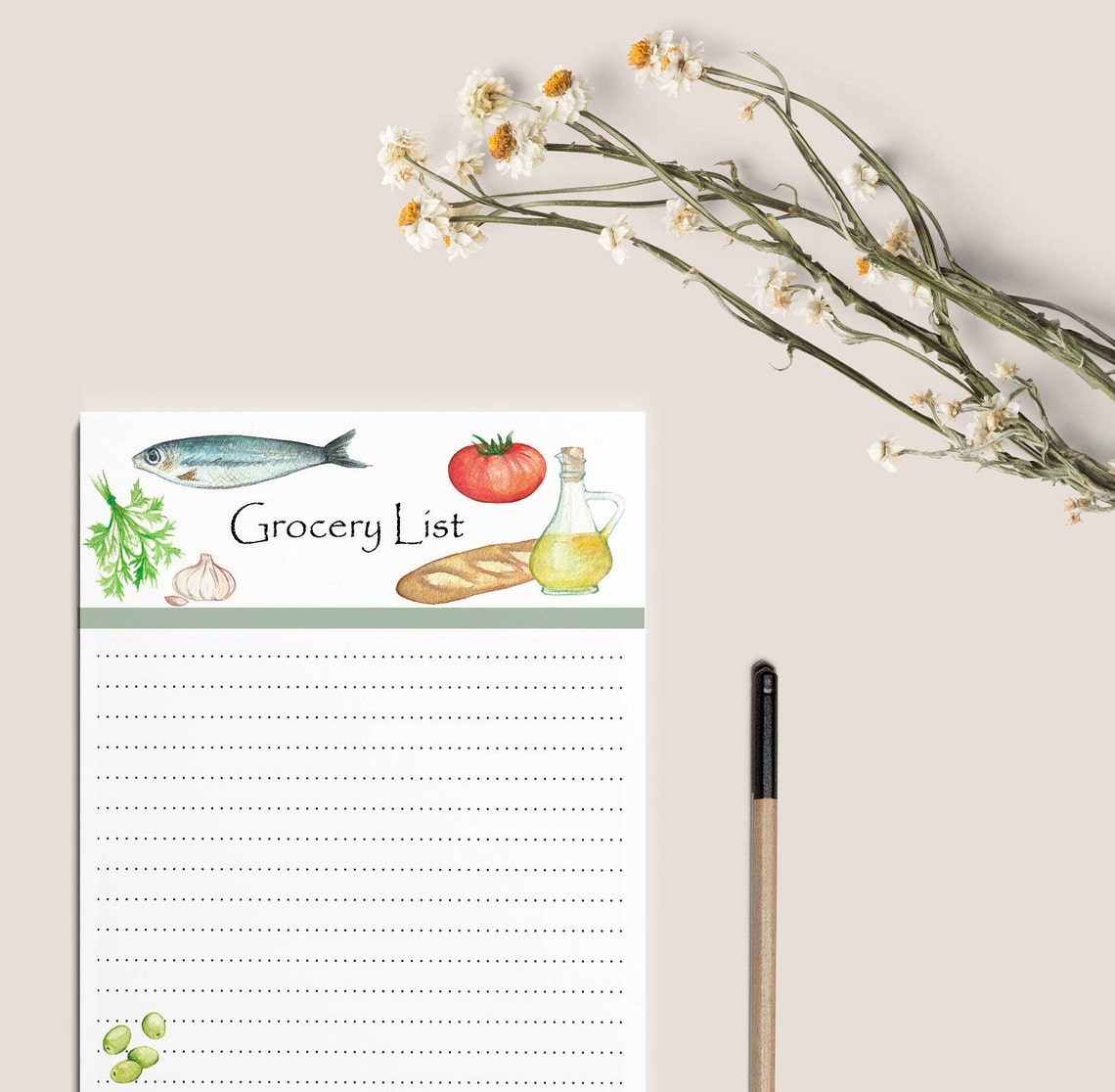 Grocery List Notepad Instant Download, Grocery Shopping List Pad ...