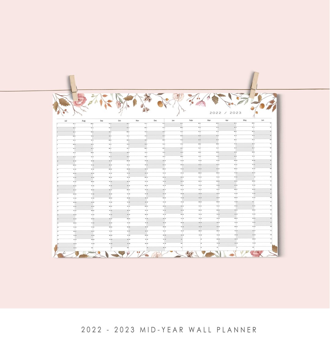 Calendar 2024, Wall Calendar 2024, Poster Calendar 2024, Mid Year Wall ...