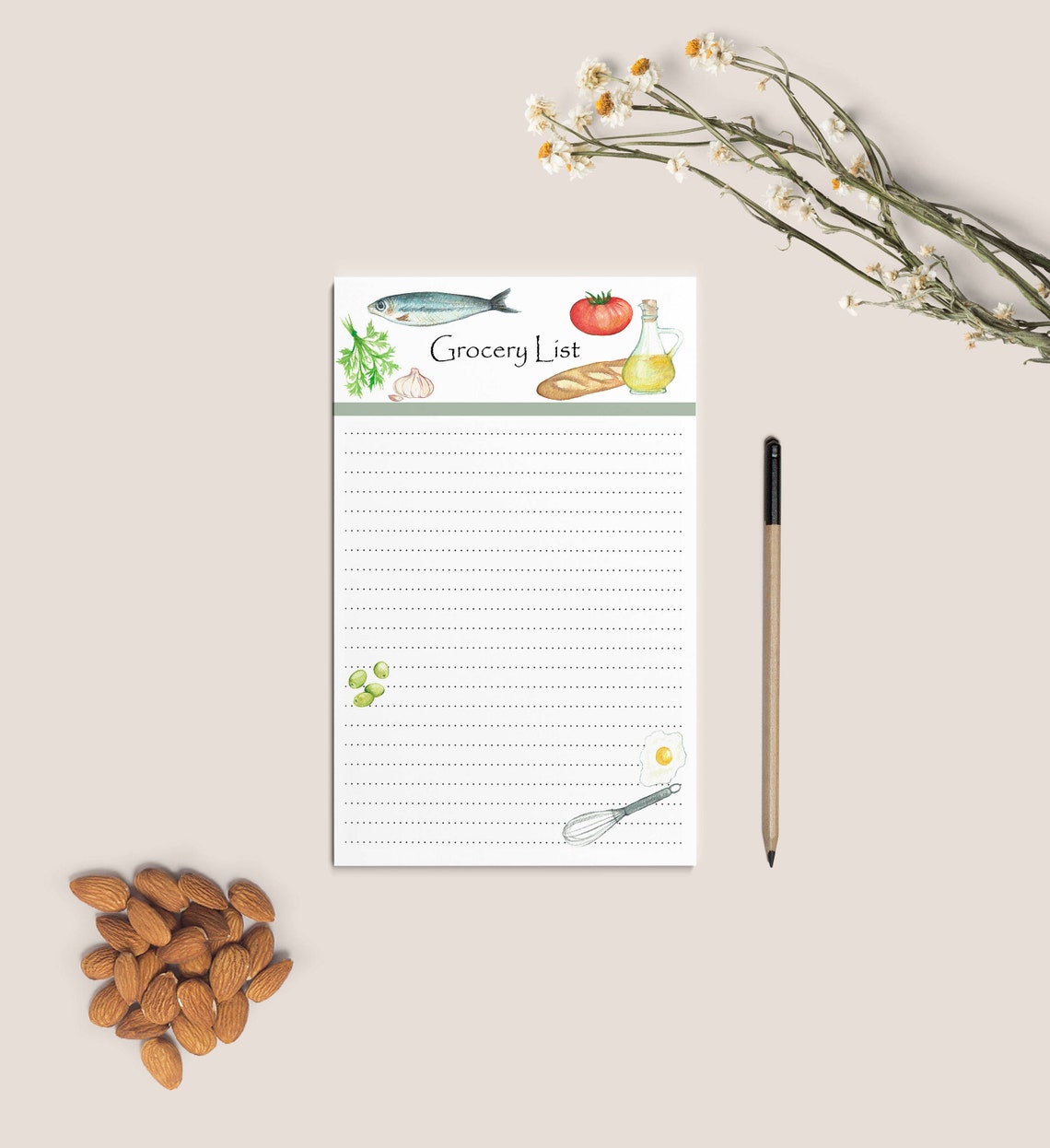 Grocery List Notepad Instant Download, Grocery Shopping List Pad ...
