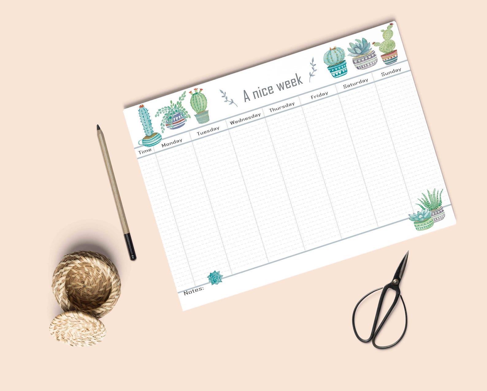 Weekly Planner Printable Desk Planner Watercolor Planner - Etsy