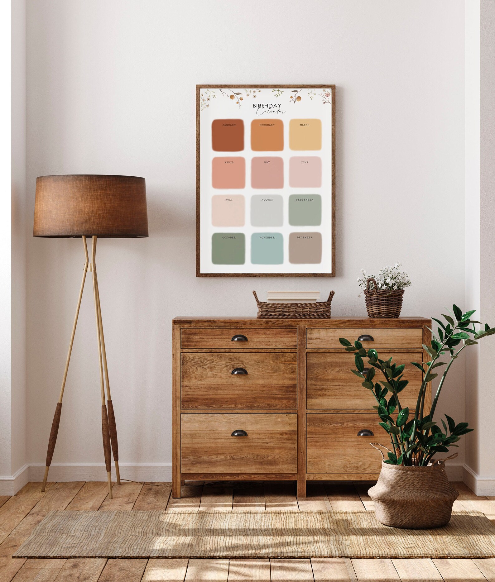 Birthday Calendar, Birthday Calendar Wall Art, Calendar Planner ...