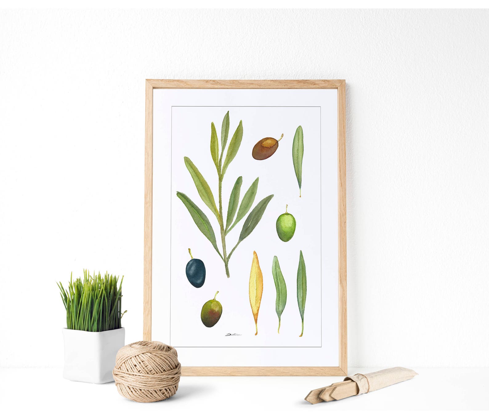 Olive Tree Print Olive Watercolor Paint Kitchen Decor - Etsy