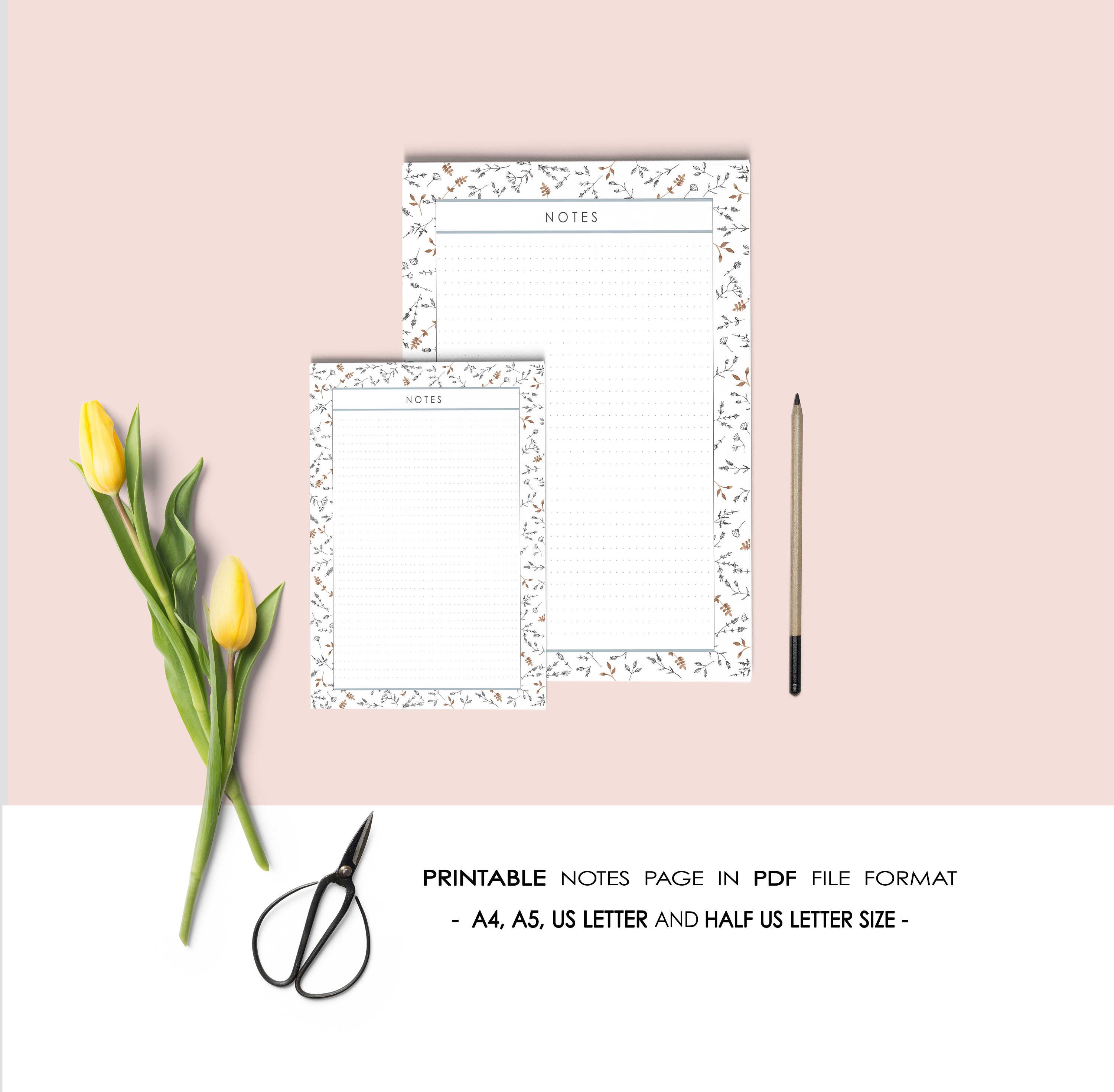 NOTES PAGE . Printable Notepad Planner Inserts to Do List - Etsy