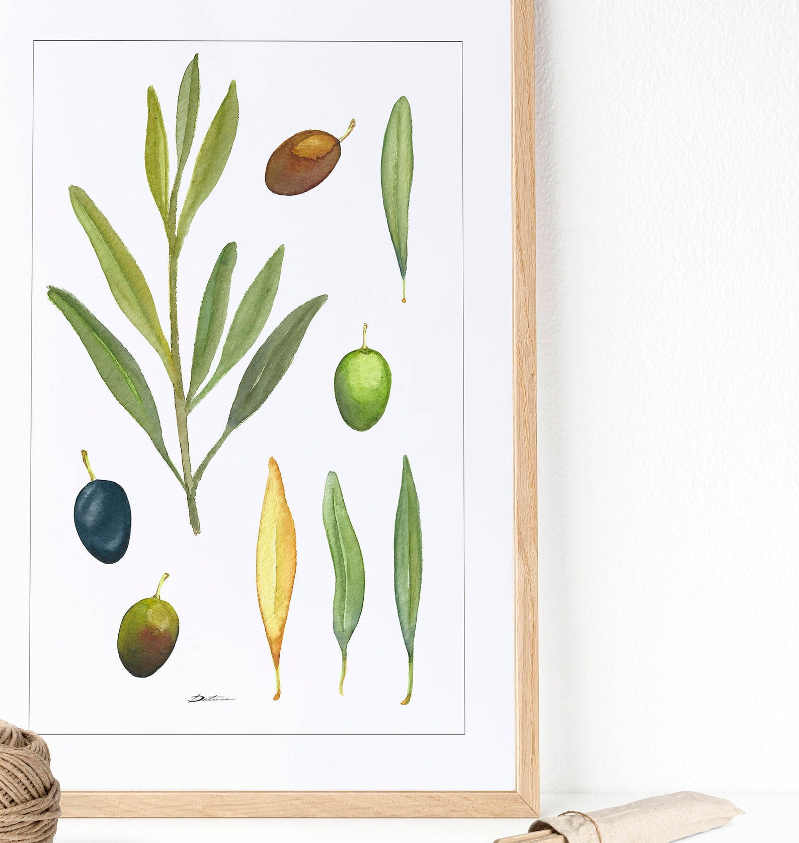 Olive Tree Print Olive Watercolor Paint Kitchen Decor - Etsy