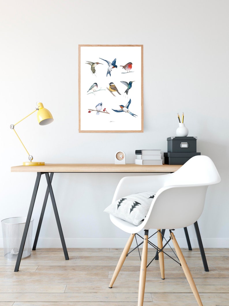Bird print. Bird art bird painting. Birds Wall Art Bird | Etsy