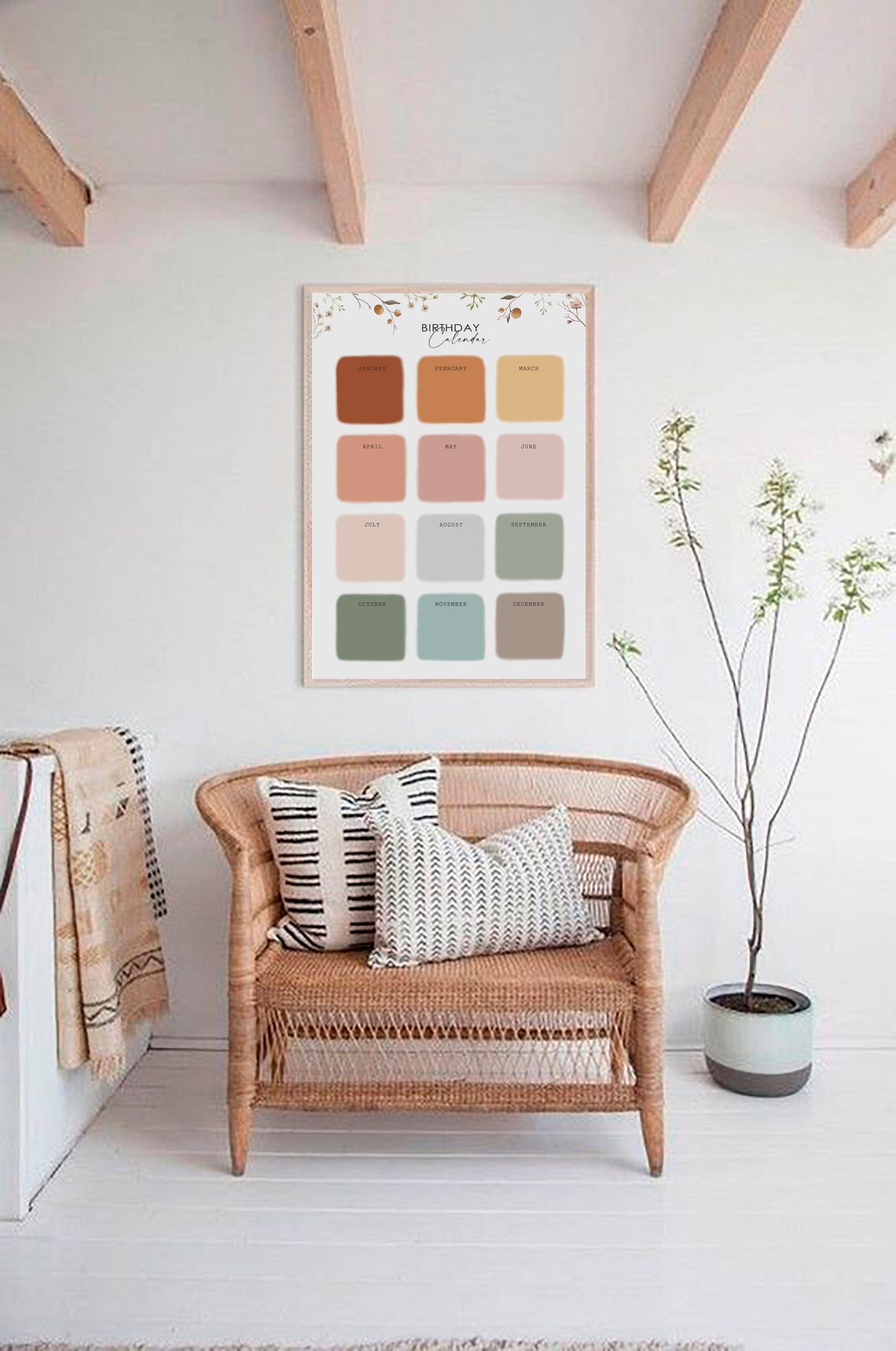 Birthday Calendar, Birthday Calendar Wall Art, Calendar Planner ...