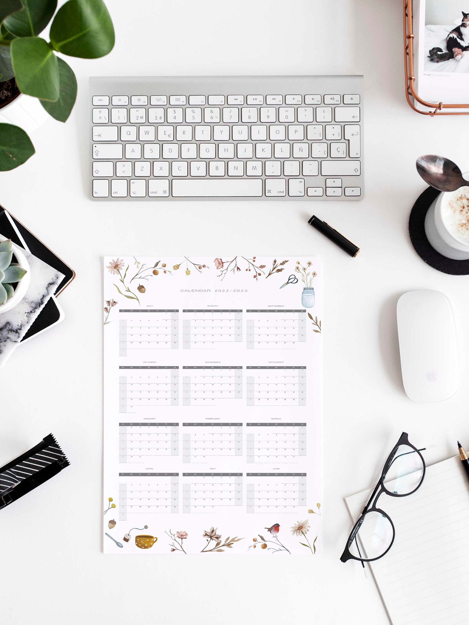 Academic Calendar 2022 2023 Mid Year Wall Calendar - Etsy