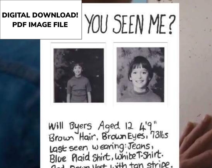 Stranger Things Will Byers Missing Poster Digital Download - Etsy
