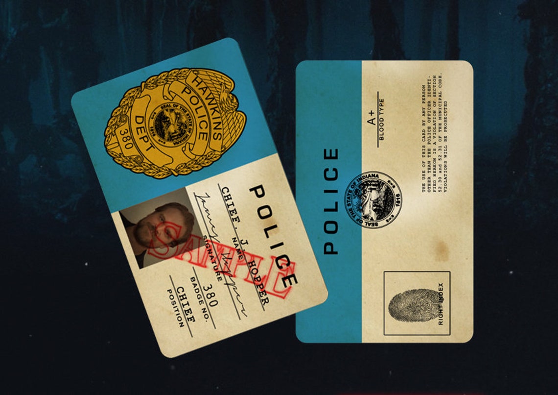 Stranger Things Chief Jim Hopper ID Badge Printable Prop | Etsy