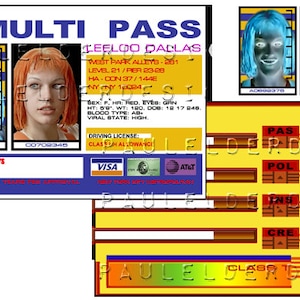 Leeloo Dallas Multipass Graphics for Prop Replica Digital | Etsy