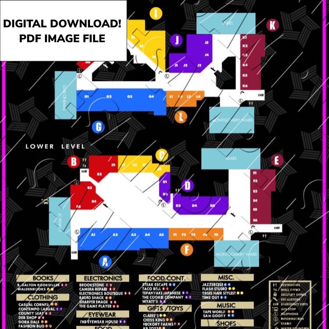 Stranger Things 3, Starcourt Mall Directory Replica, Digital Download ...