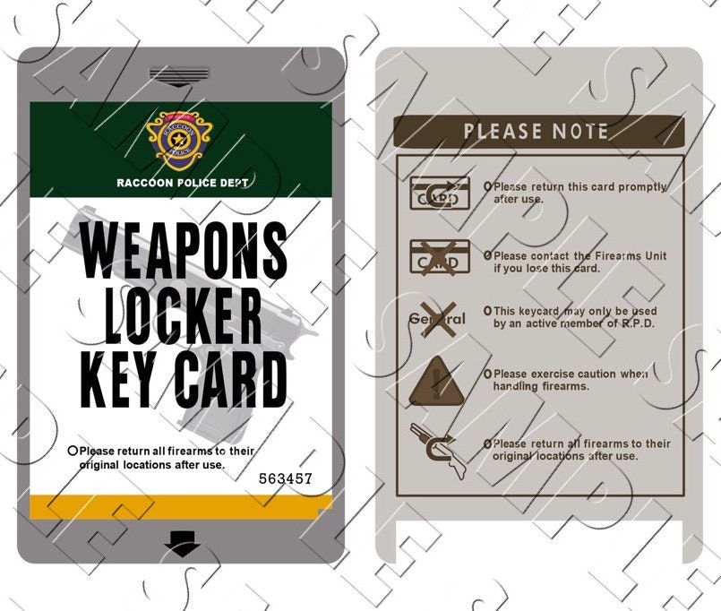 Resident Evil 2 Weapons Key Card Replica Cosplay Prop - Etsy UK