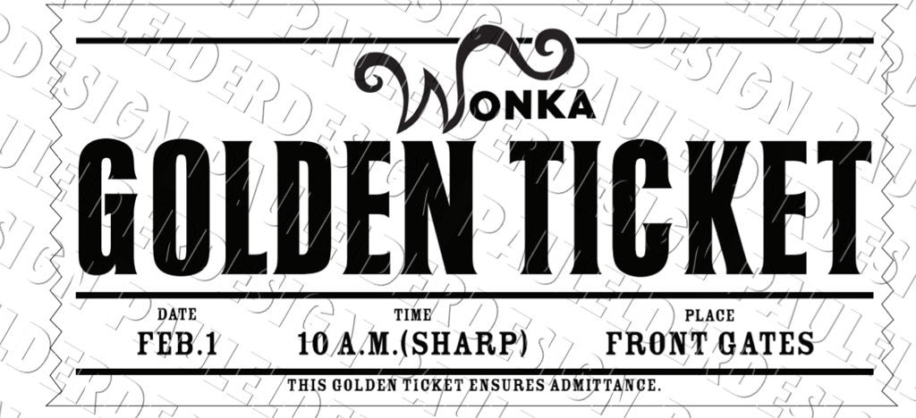 Golden Ticket Charlie and the Chocolate Factory Digital - Etsy