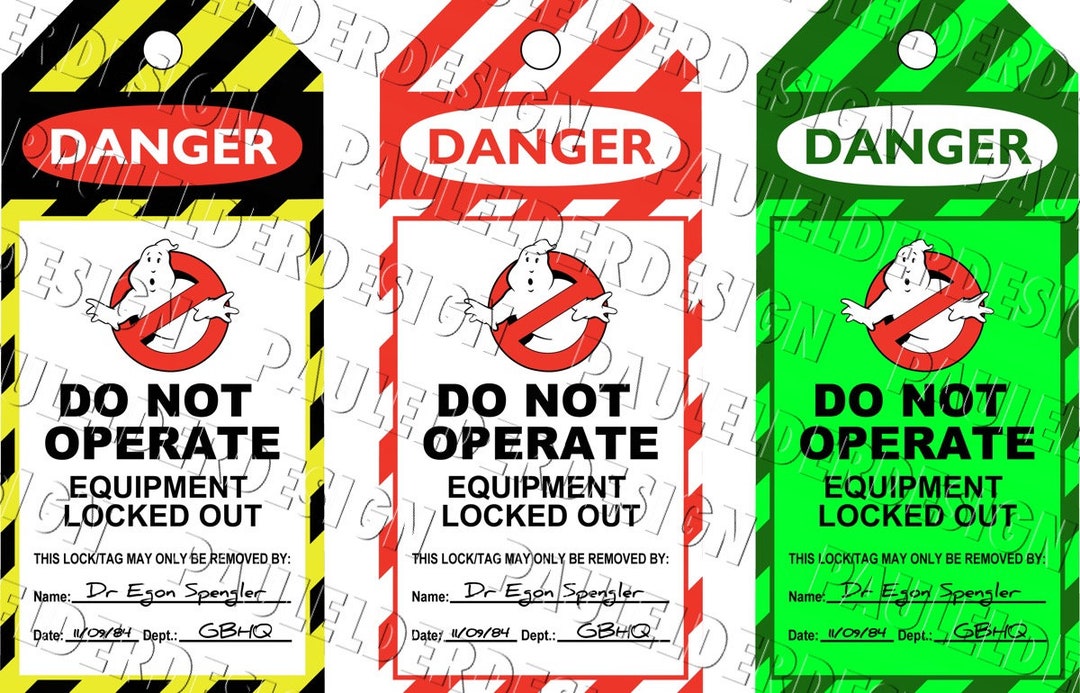 Ghostbusters, Lock Out Tags, PDF, Digital Download - Etsy