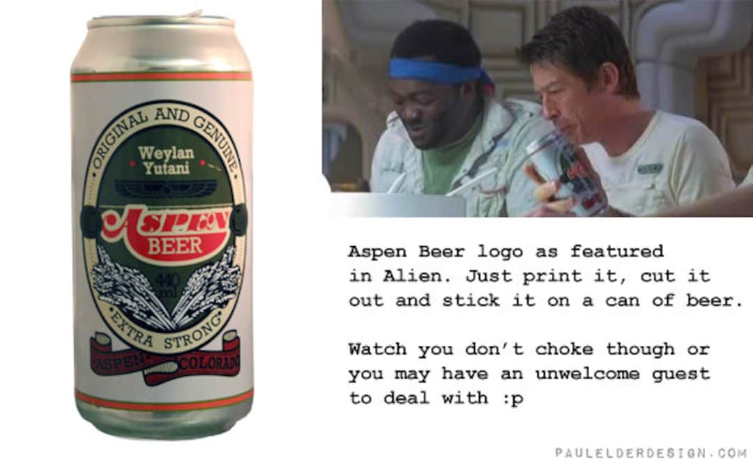 Alien Aspen Beer Label Prop Digital Download - Etsy