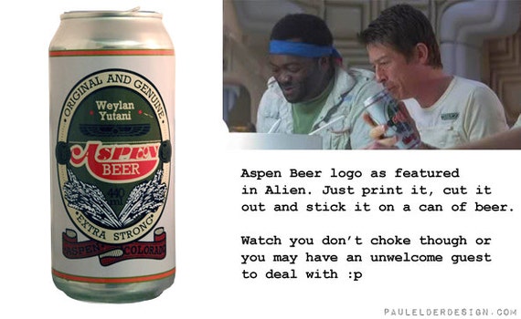 Alien Aspen Beer Label Prop Digital Download | Etsy