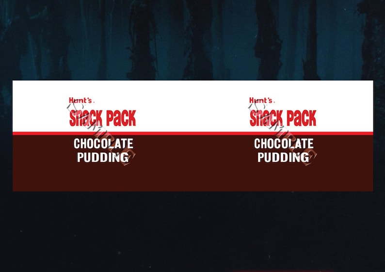 Stranger Things Chocolate Pudding Label PDF Printable | Etsy