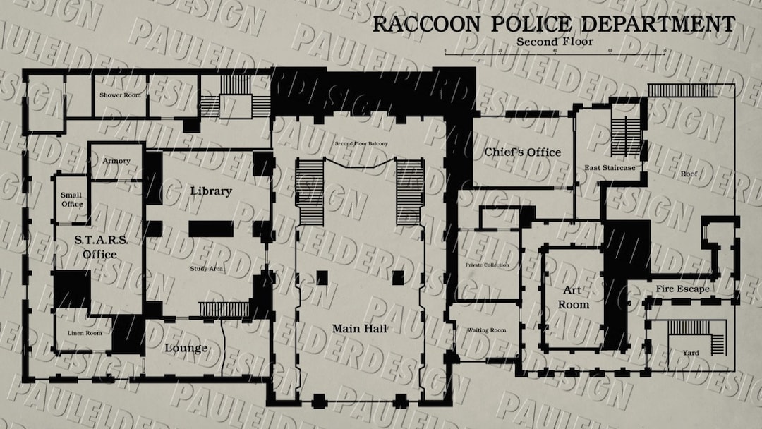 Resident Evil 2, 2nd, 3rd Floor Map, Prop, Replica, PDF, Digital ...