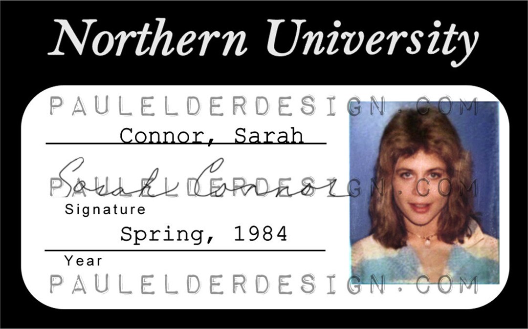 Sarah Connor's Uni ID Digital Download - Etsy