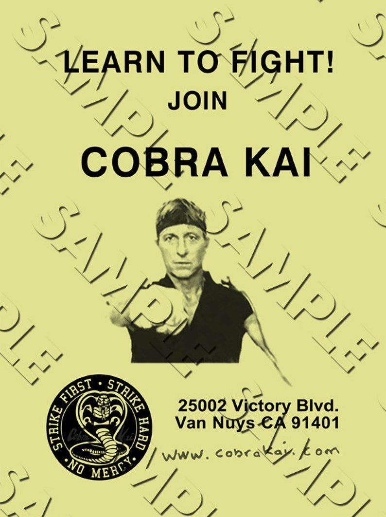 Cobra Kai Flyer Printable Prop - Etsy