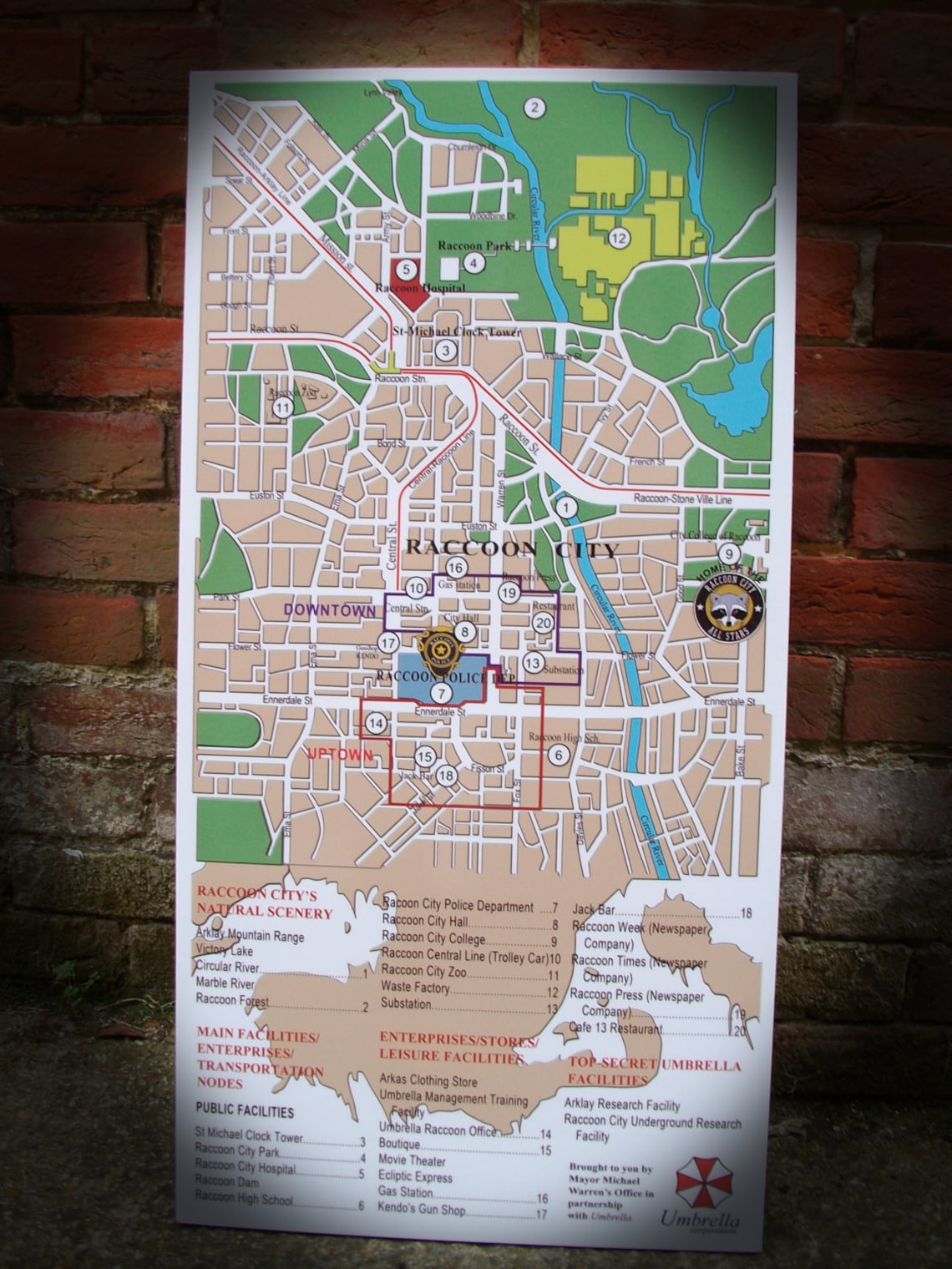 Resident Evil Map of Raccoon City Digital Download | Etsy