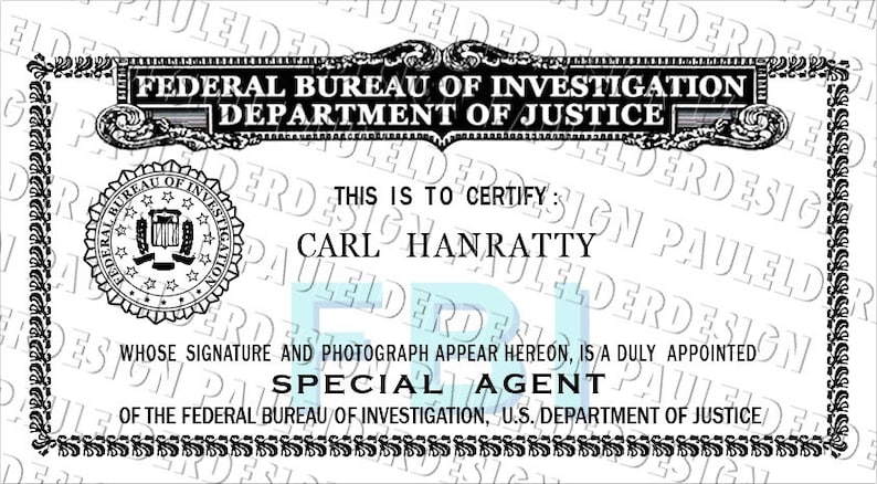 Catch Me If You Can Carl Hanratty ID Card Prop Replica - Etsy
