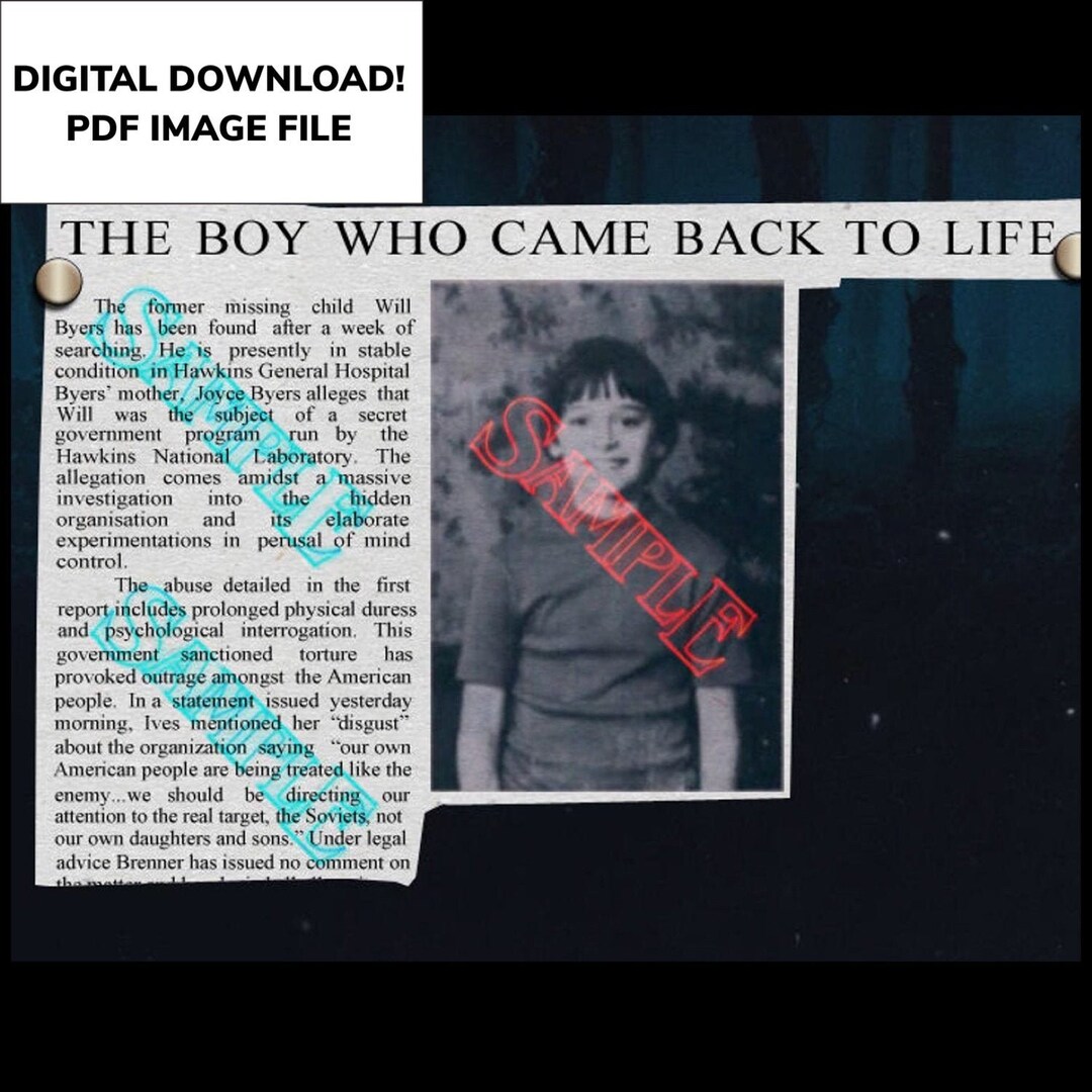 Stranger Things, Newspaper Clipping, Replica, Prop, Digital Download - Etsy