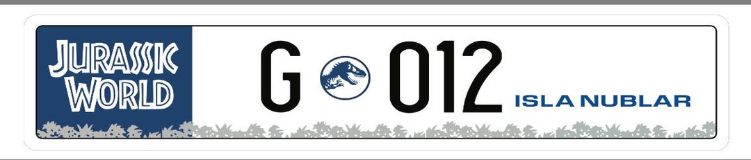 Jurassic World Licence Plate PDF Vector Digital Replica - Etsy
