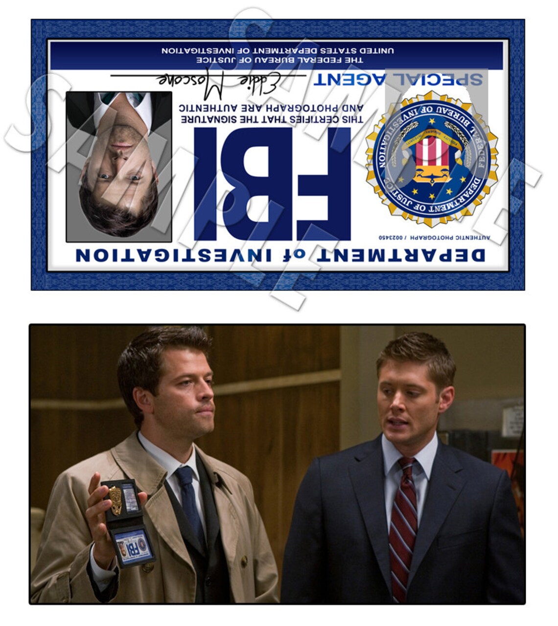 Supernatural FBI ID Cards Castiel Digital Download - Etsy
