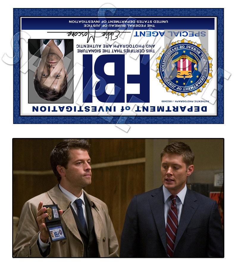 Supernatural FBI ID Cards Castiel Digital Download - Etsy Australia