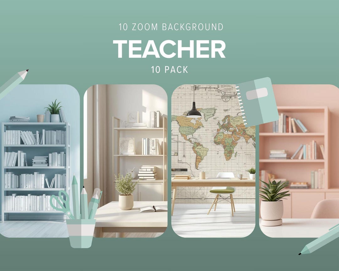 Minimal Classroom Zoom Background | Teacher Virtual Background Pack ...