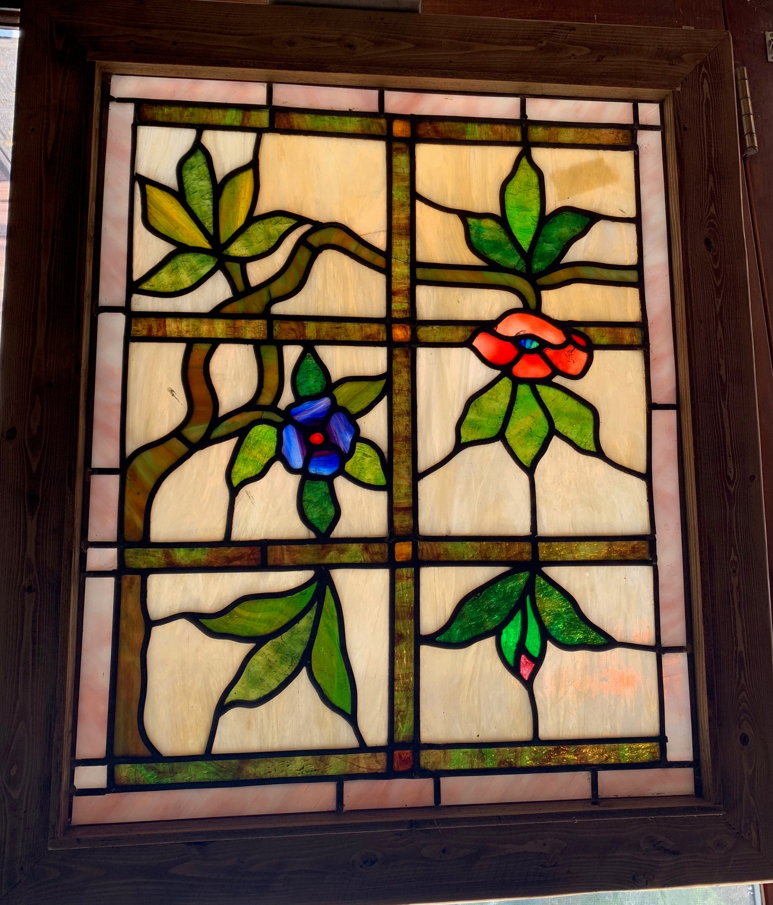 Floral Stained Glass Window. Circa 1900 - Etsy