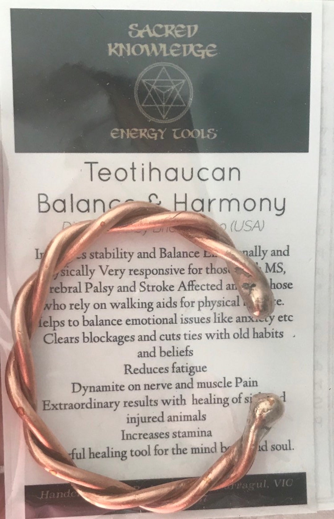 Childs Size Teotihuacan Bracelet, Tensor Ring, Copper Ring, Copper ...