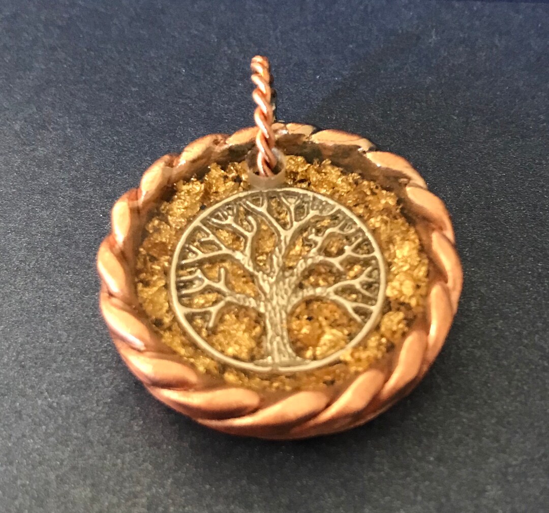 Tensor Ring Pendant, Tree of Life, With 24ct Gold, Tensor Rind,copper ...