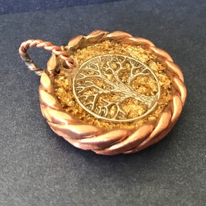 Tensor Ring Pendant, Tree of Life, With 24ct Gold, Tensor Rind,copper ...
